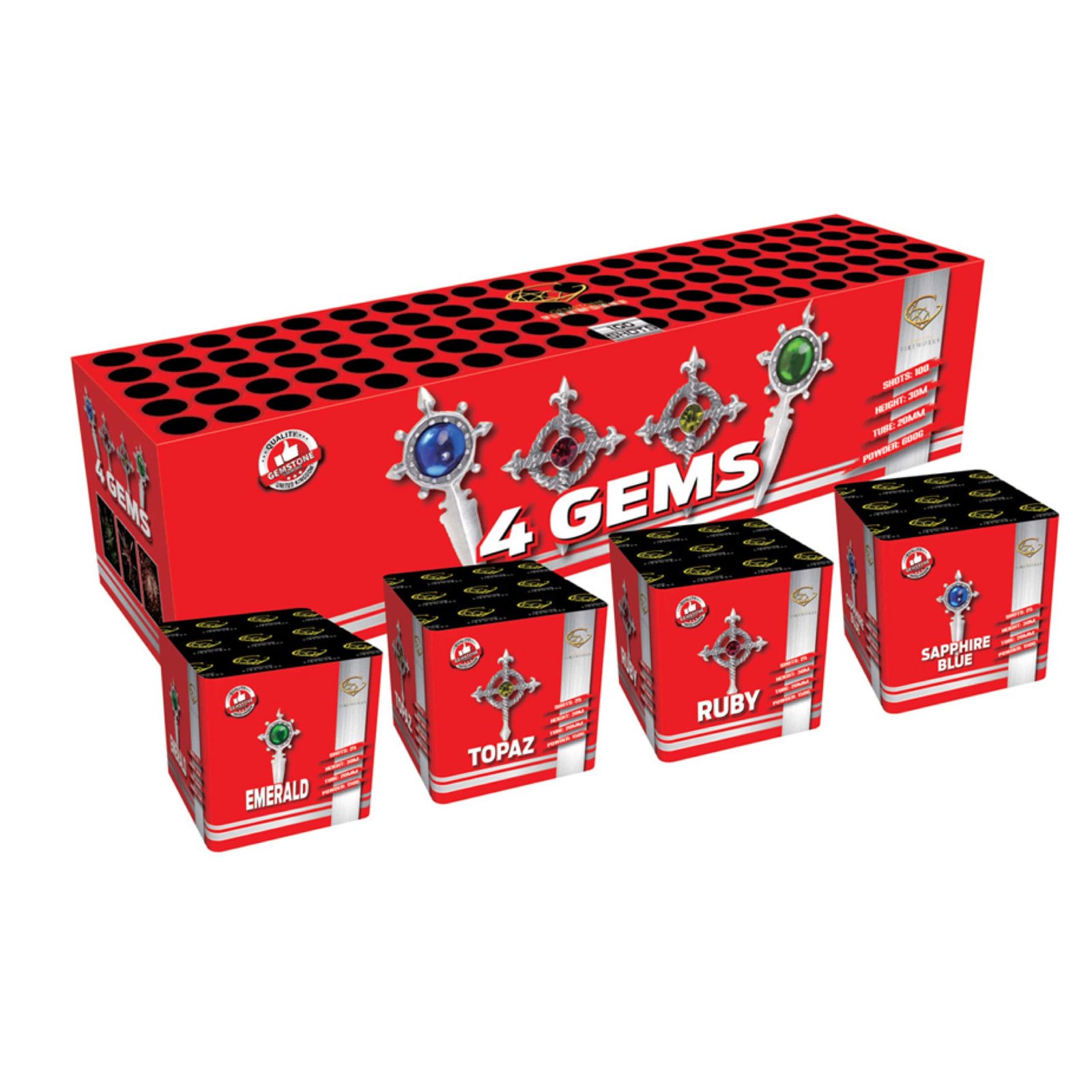 4 GEMS 100 SHOTS - 5 STAR FIREWORKS